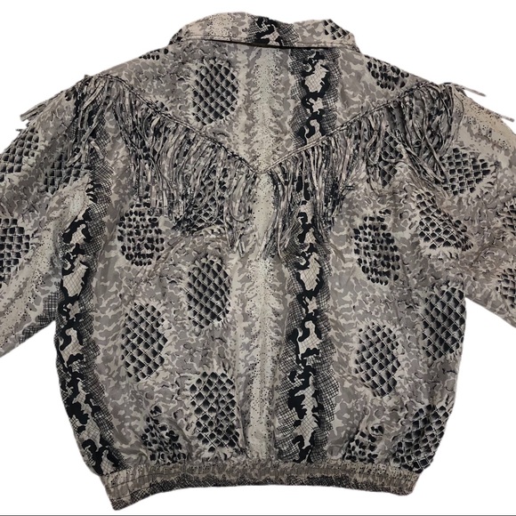 Coaco | Jackets & Coats | Vintage Silk Snake Animal Print Full Zip ...